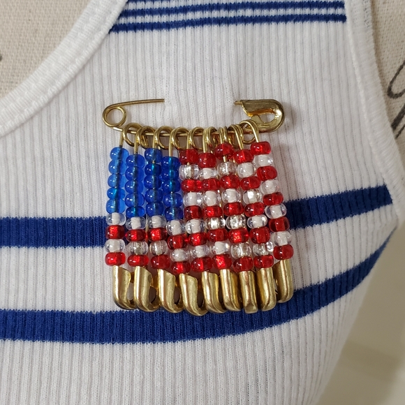 Jewelry | Vintage 9s Handmade American Flag Pin | Poshmark